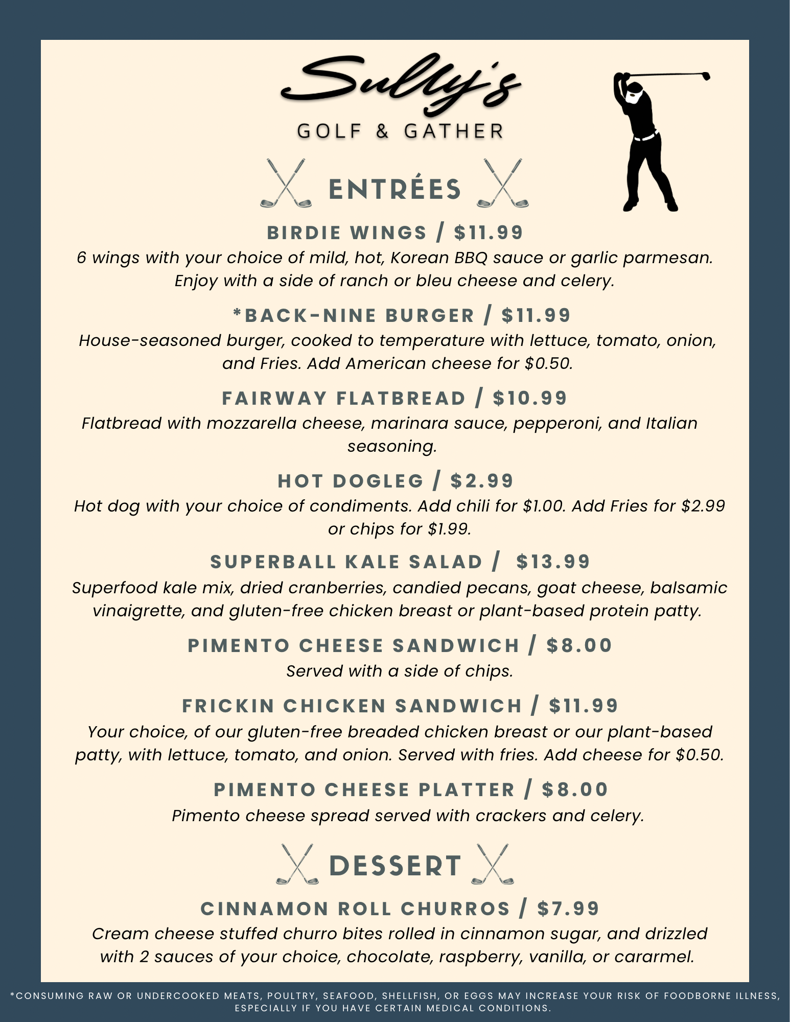 Sully's Menu — Sully's Golf and Gather