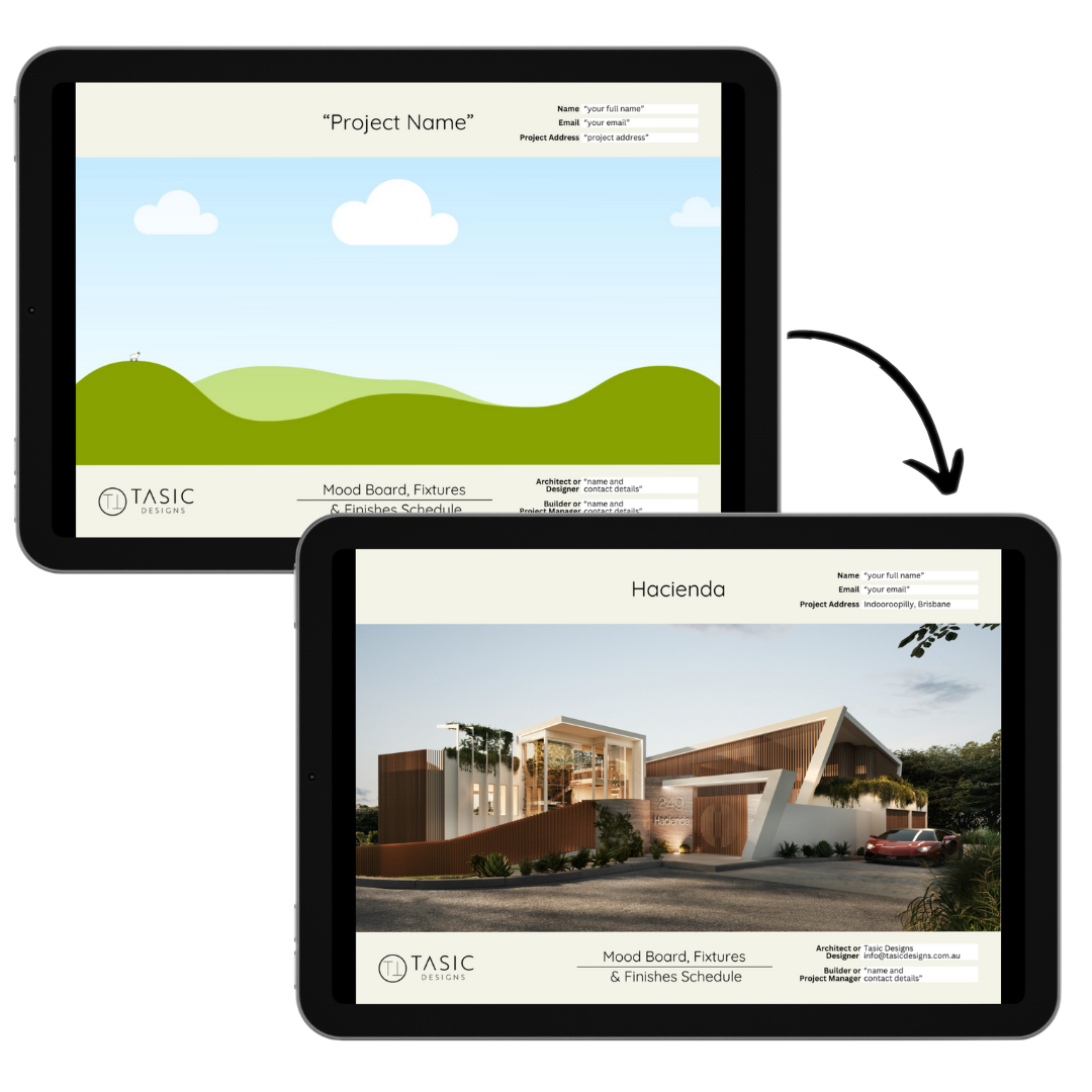 Mood Board, Fixtures & Finishes Schedule Template: Streamline Your ...