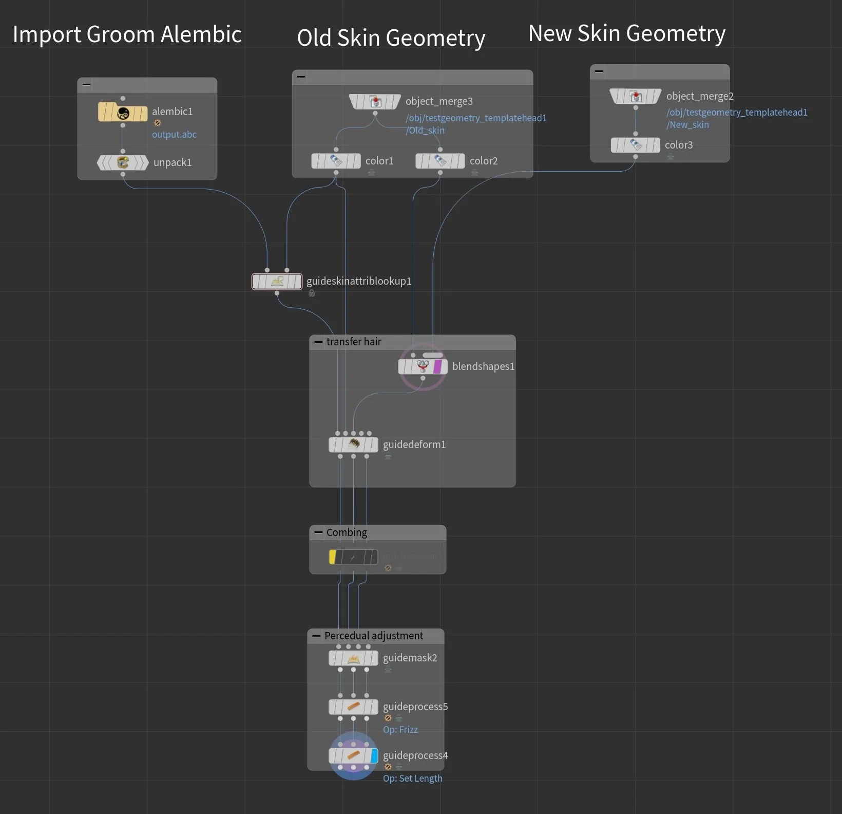 Post-Fix Exported Groom in Houdini — Harold Wang