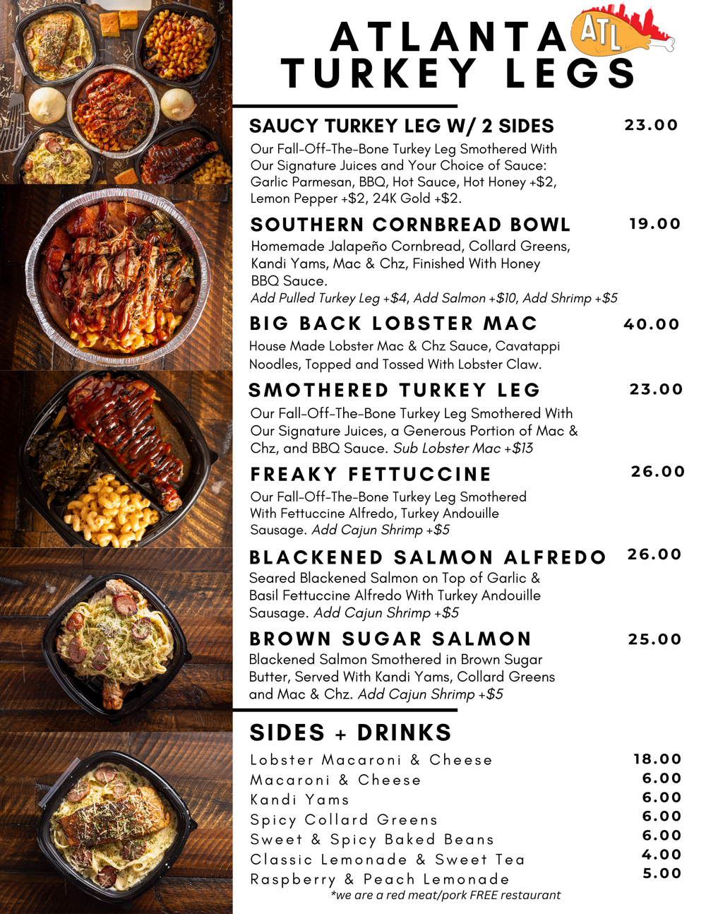 Menu — Atlanta Turkey Legs