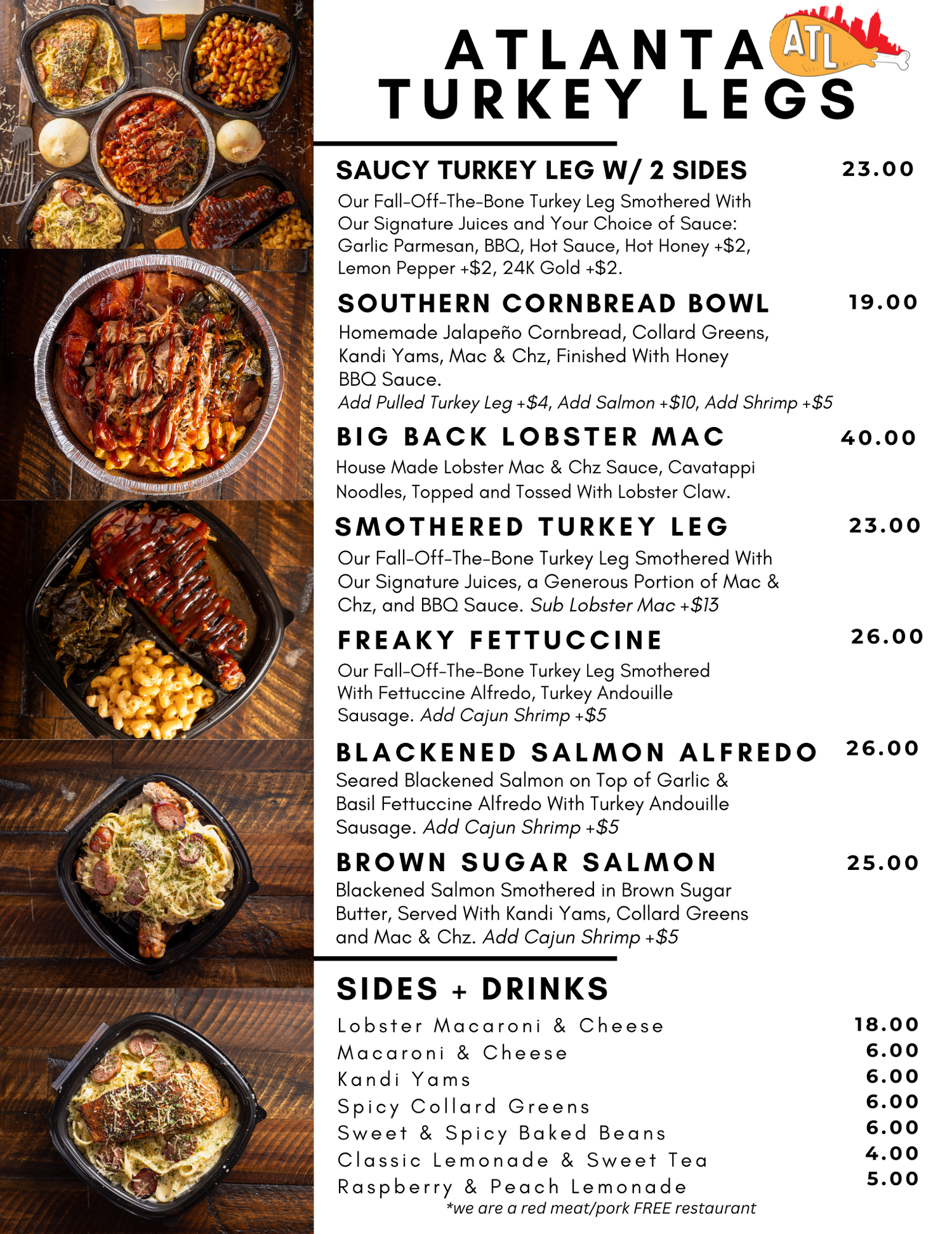 Menu — Atlanta Turkey Legs