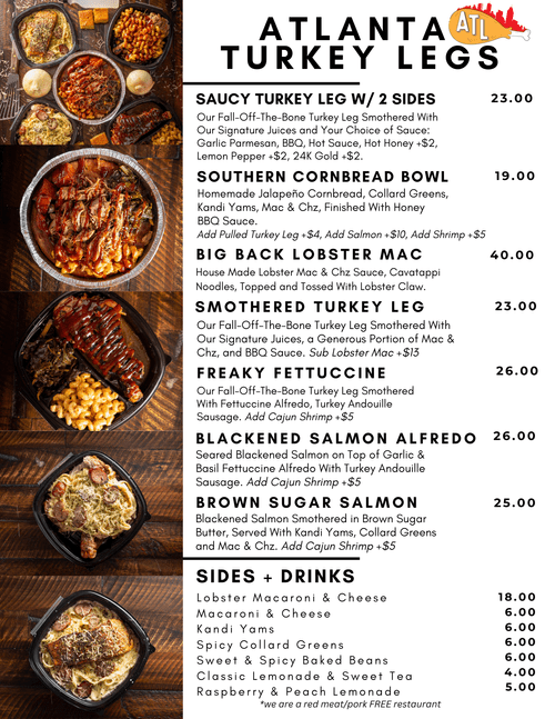 Menu — Atlanta Turkey Legs