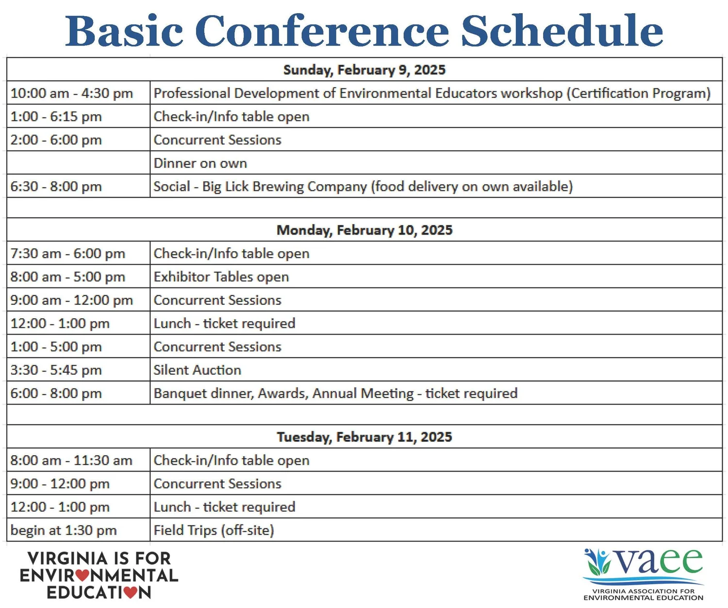 2025 Conference Schedule | Join the Environmental Learning Motion ...