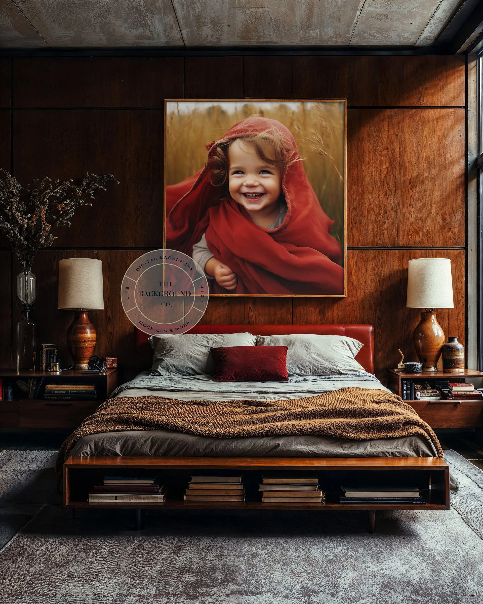 Digital Room & Wall-Art Frame Mockups | Black and White Family Room ...