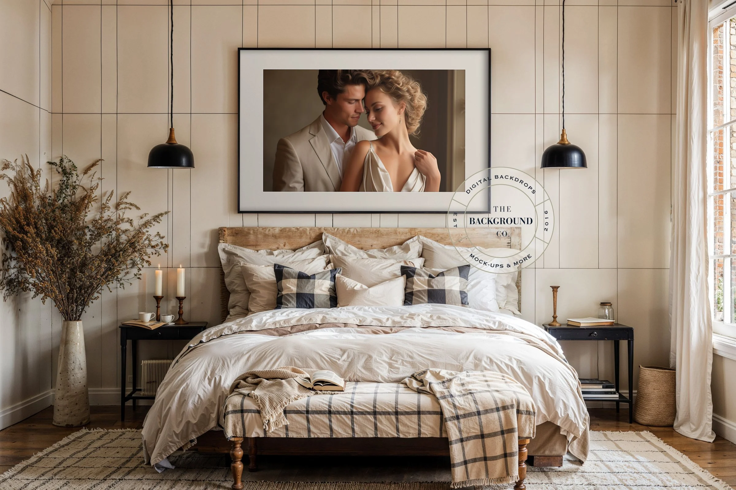 Room & Frame Mockups for Photography: Contemporary Living Room, Bedroom ...