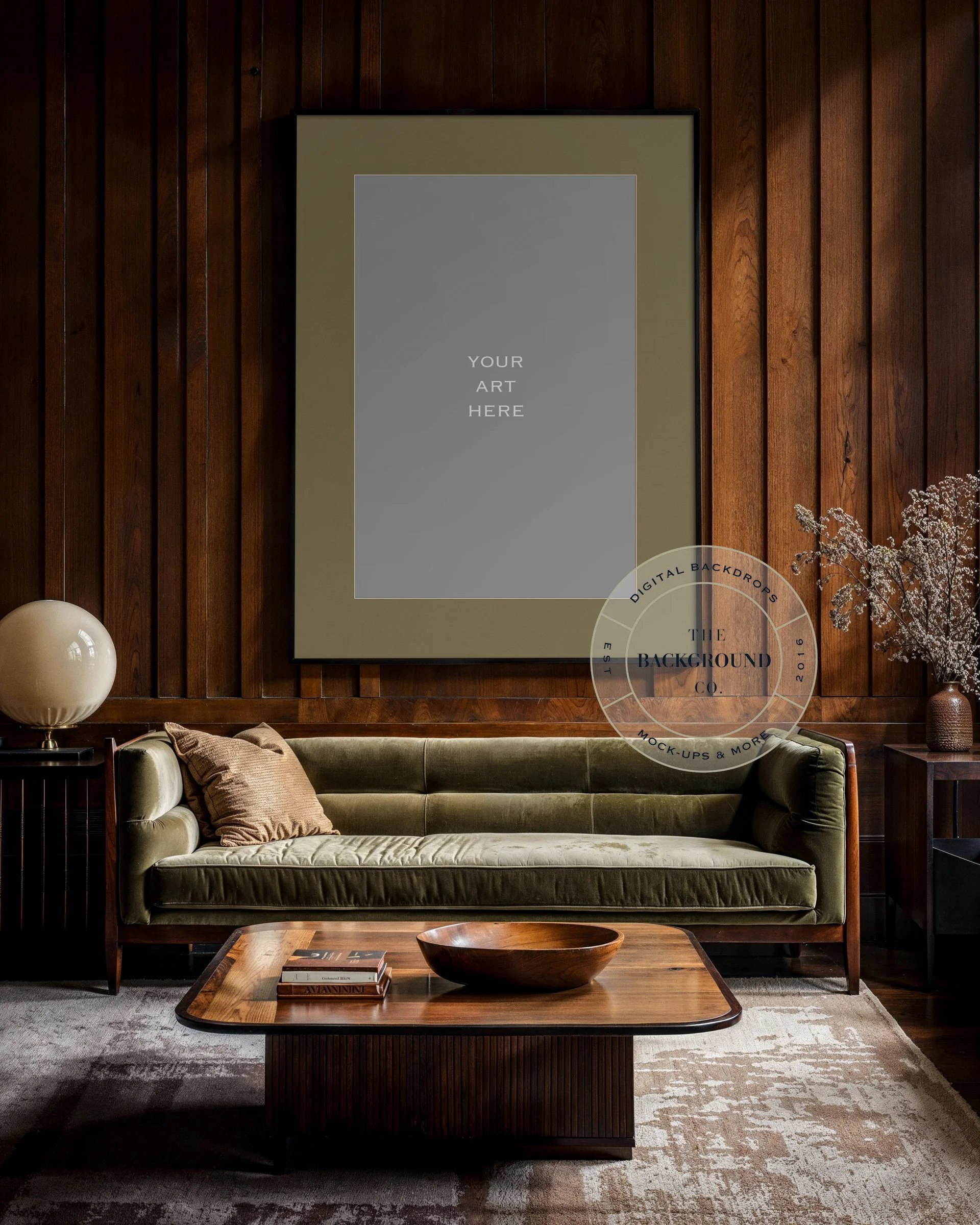 Digital Room & Wall-Art Frame Mockups | Pink Leather Couch Living ...