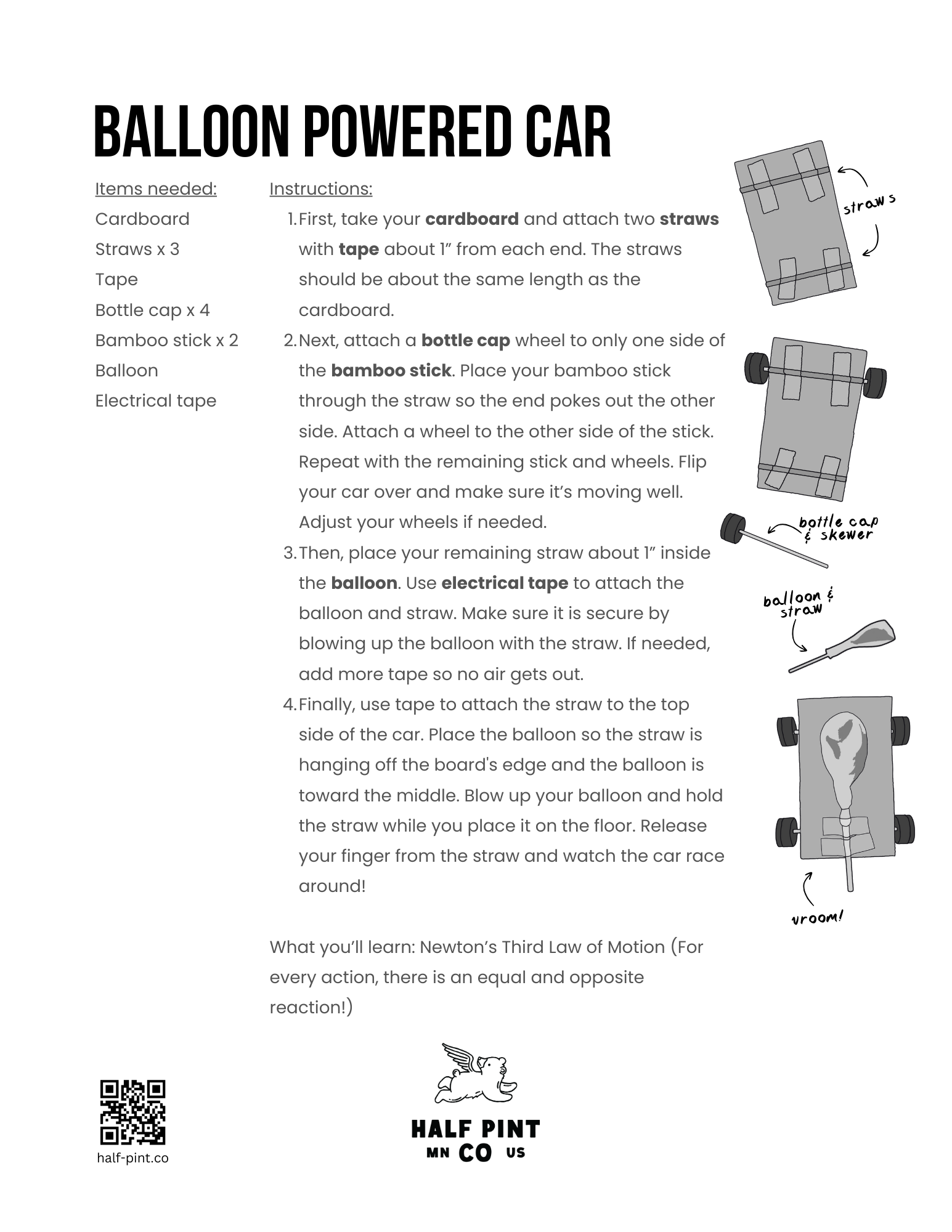 Make Your Own Balloon-Powered Car – Easy S.T.E.M. Experiment for Kids ...