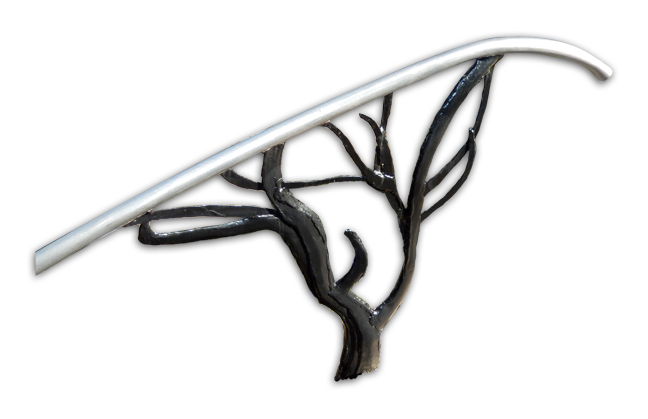 Tree Trunk Stair Railing — Sunburst Metalworks