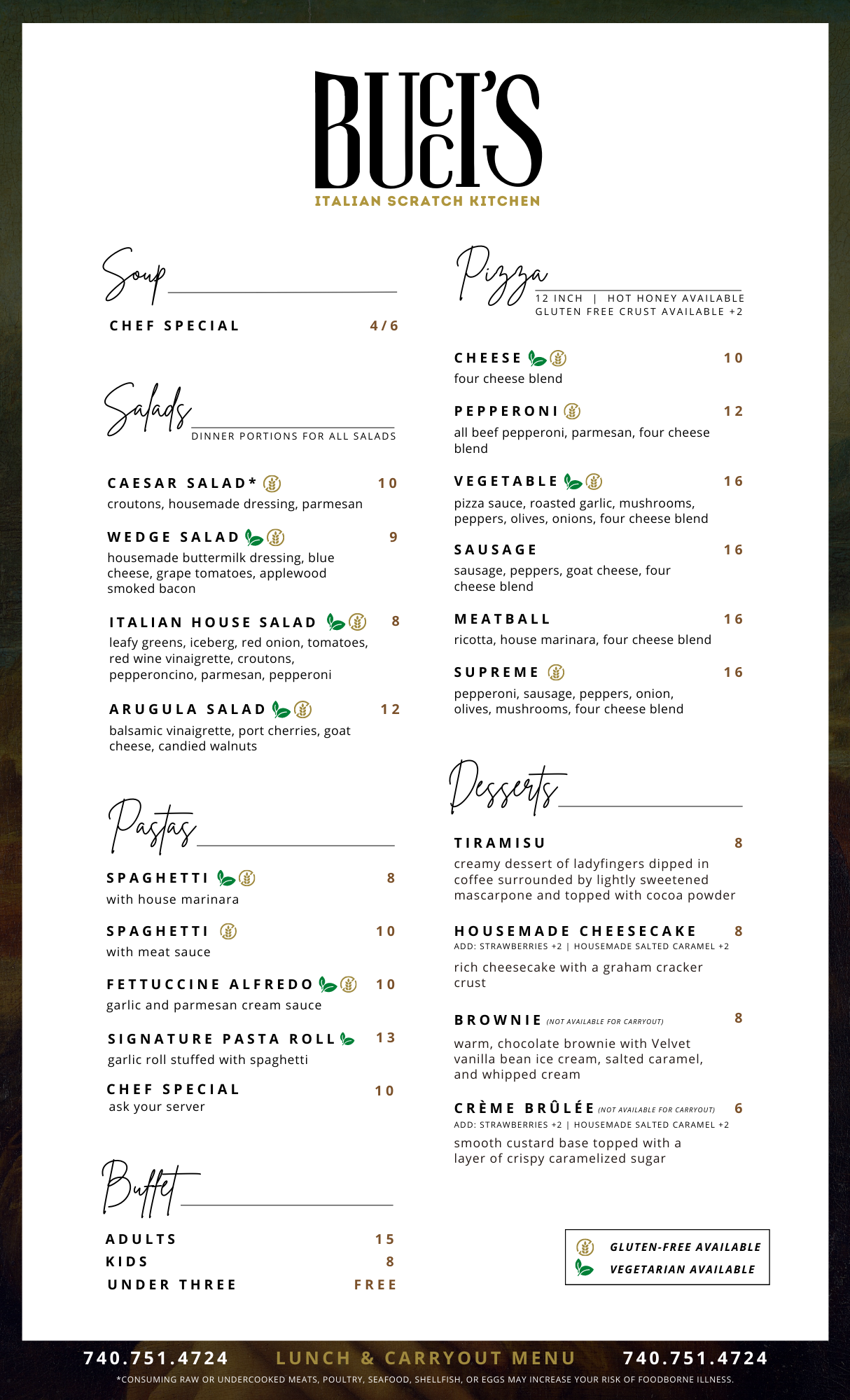 Lunch & Carryout — Bucci's Italian Scratch Kitchen