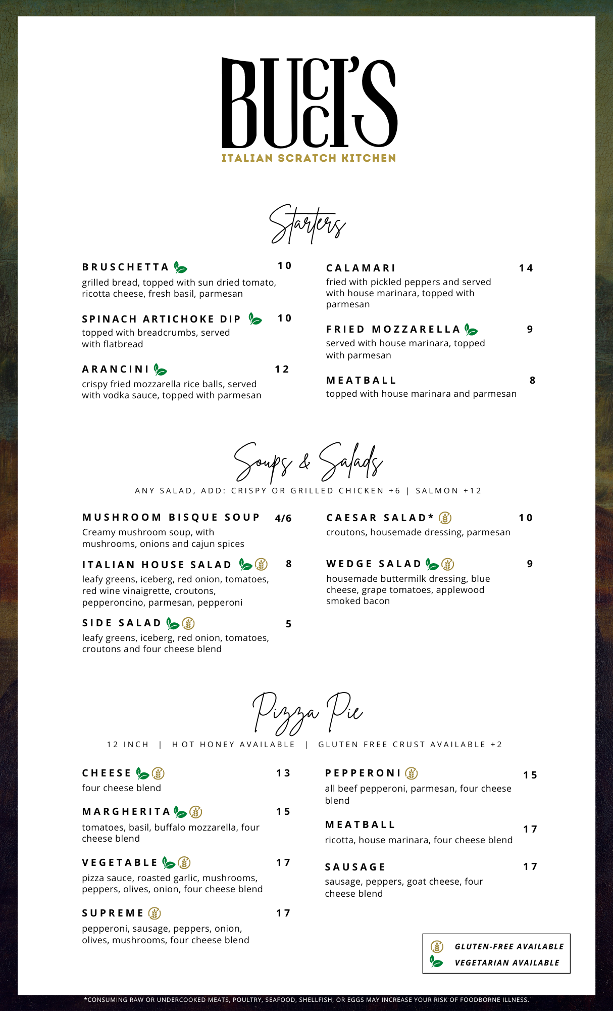 Dinner — Bucci's Italian Scratch Kitchen