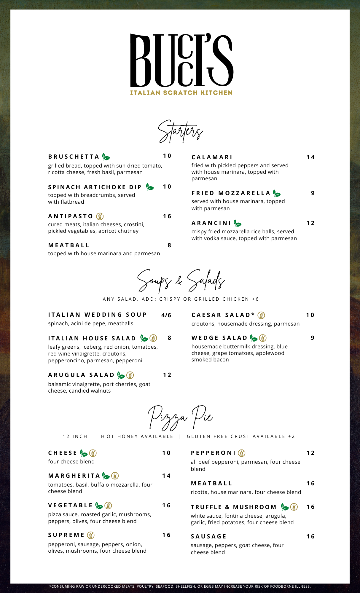 Dinner — Bucci's Italian Scratch Kitchen