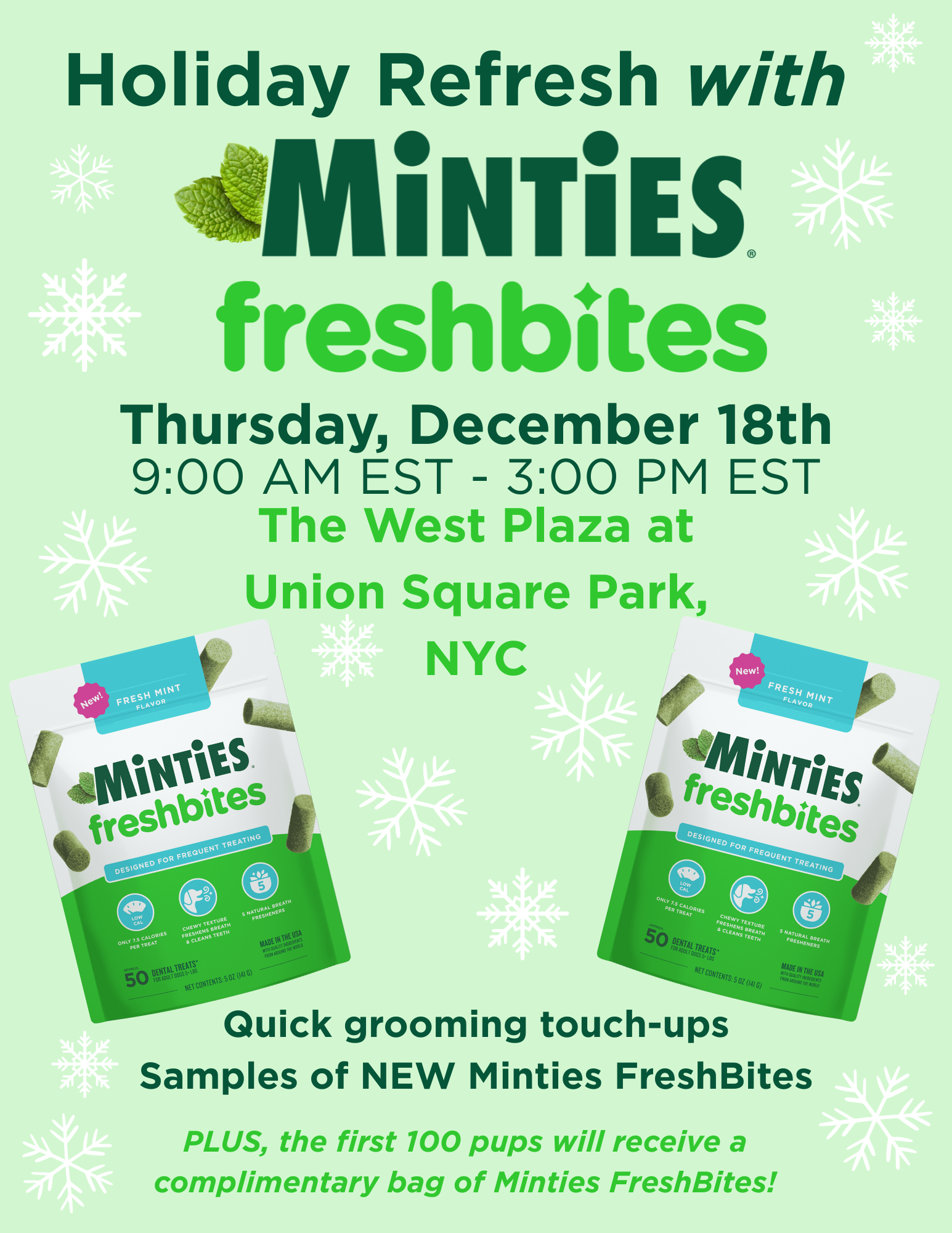 Holiday Refresh with Minties FreshBites — NYC for FREE
