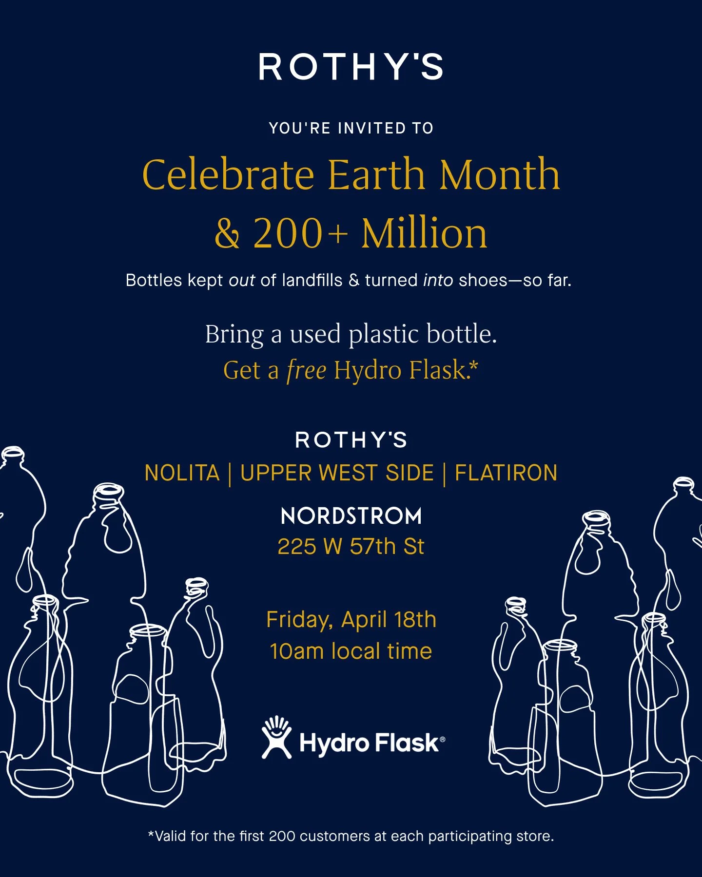 Rothy's Earth Month Bottle Swap — NYC for FREE