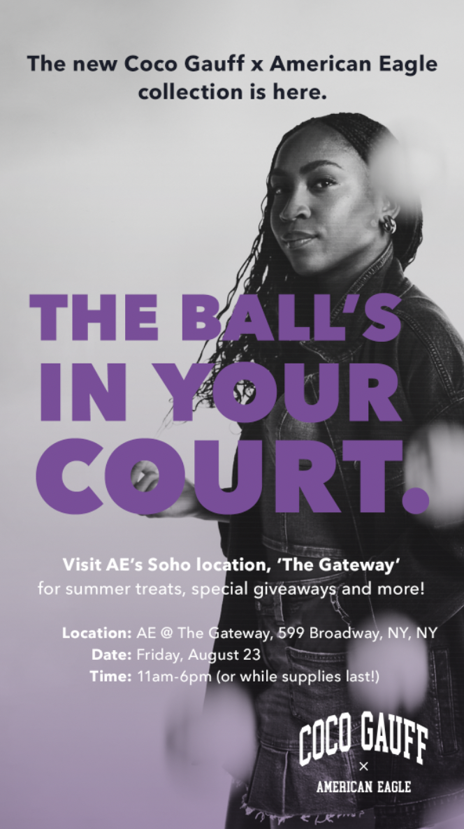 Coco Gauff x American Eagle — NYC for FREE