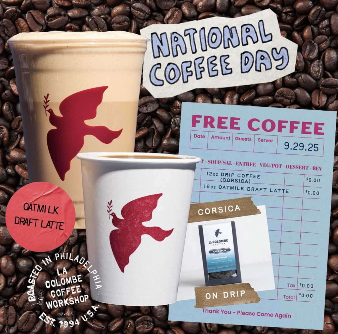 La Colombe National Coffee Day — NYC for FREE
