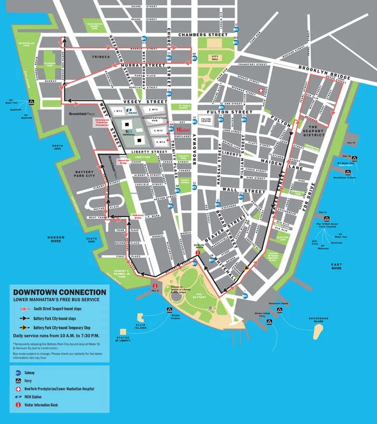 Downtown Connection: Free Bus in Lower Manhattan — NYC for FREE