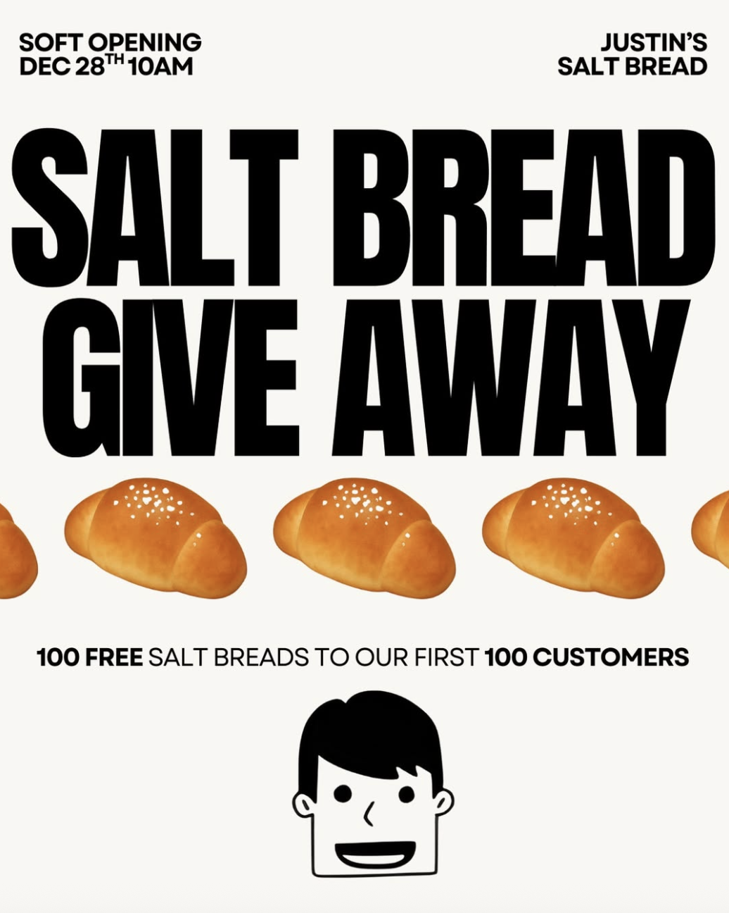 Justin's Salt Bread Soft Opening — NYC for FREE