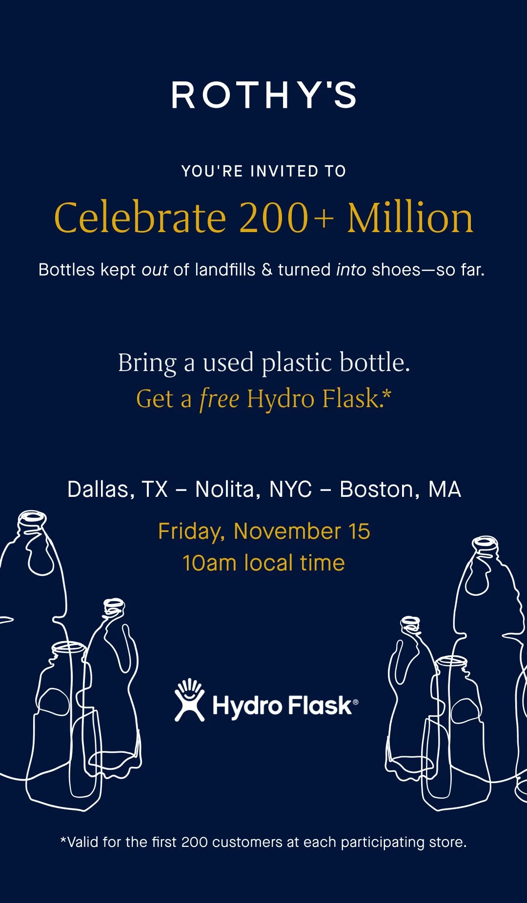 Rothy's Bottle Swap — NYC for FREE