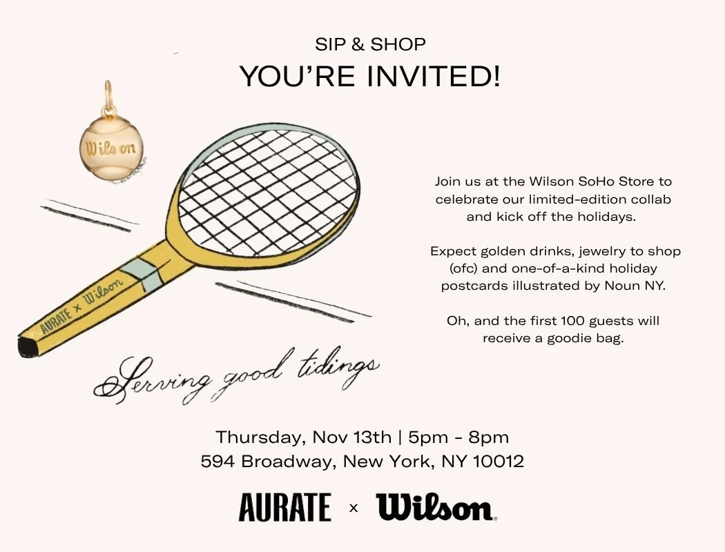 Sip & Shop with Aurate x Wilson — NYC for FREE