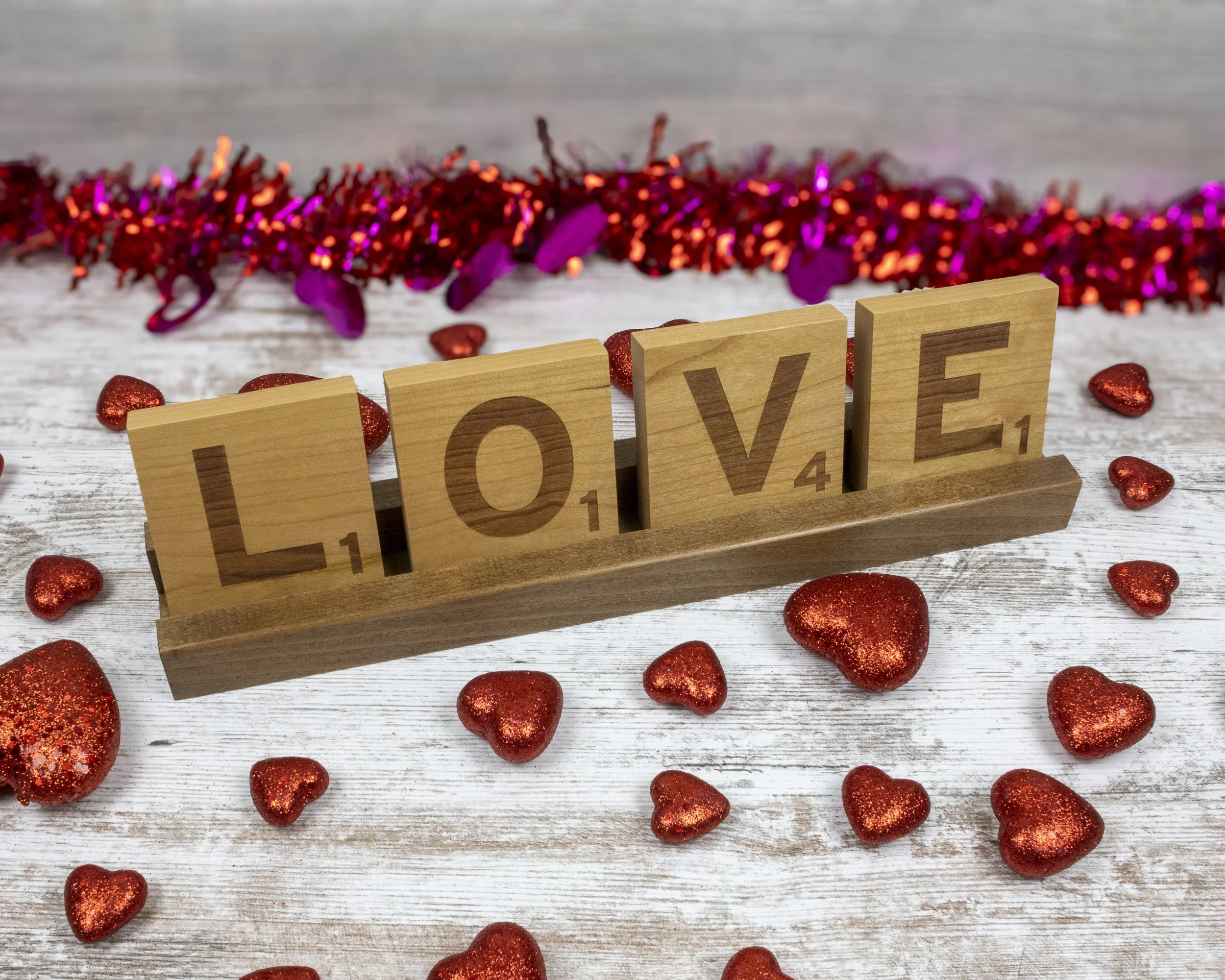 Valentine’s Day Love Sign | 3.5” Wooden Letters | Laser Engraved Letter ...