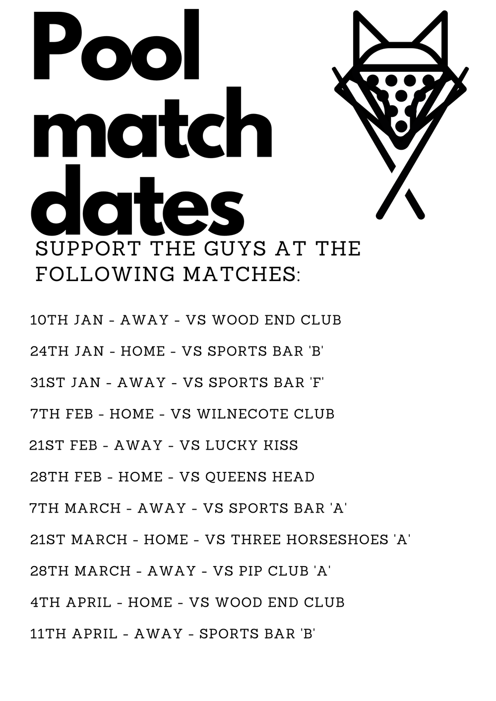 Pool Team — The Fox Inn, Dosthill