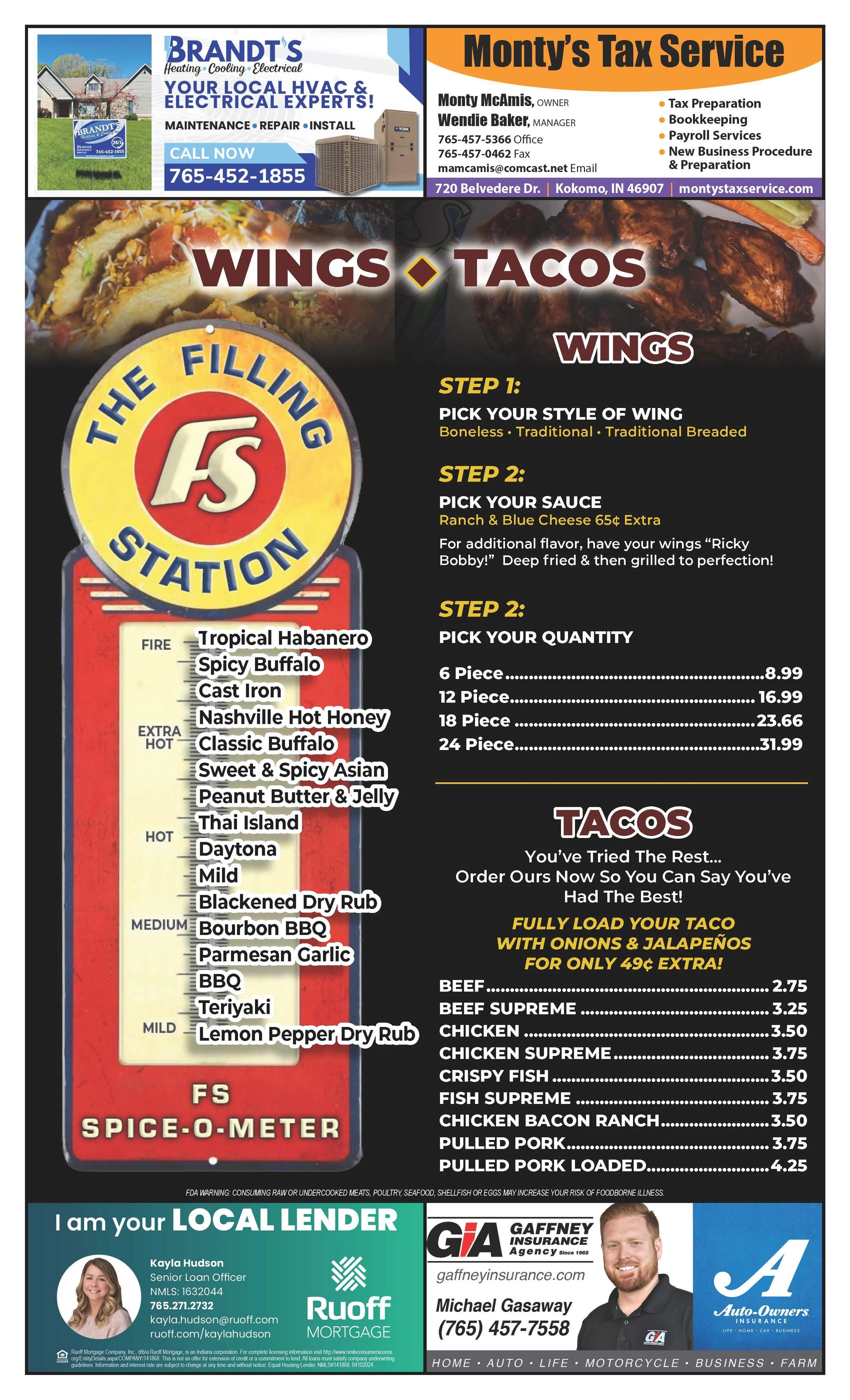 Menu — Filling Station