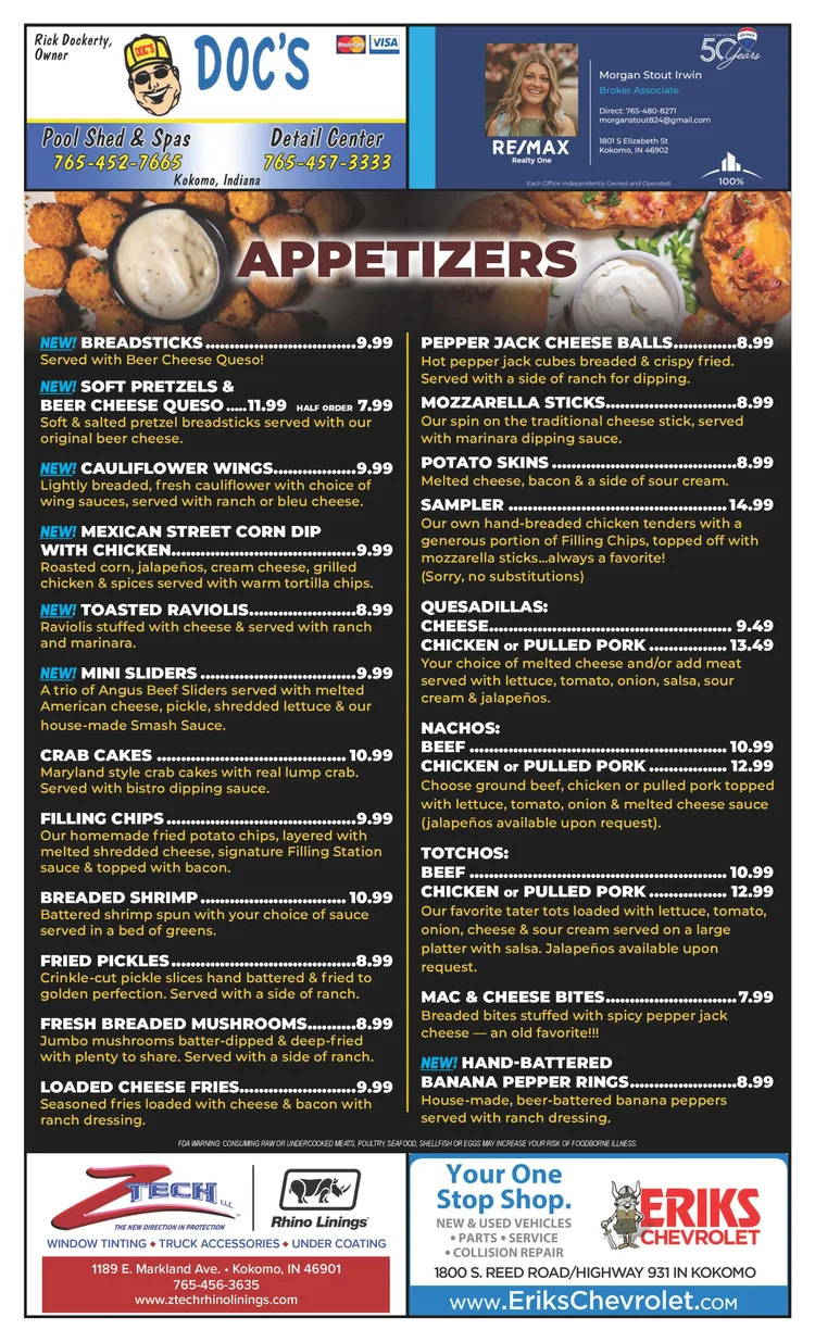 Menu — Filling Station