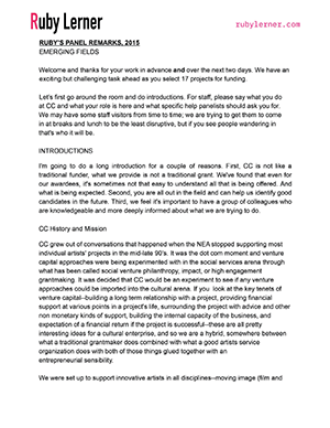 Creative Capital — Ruby Lerner