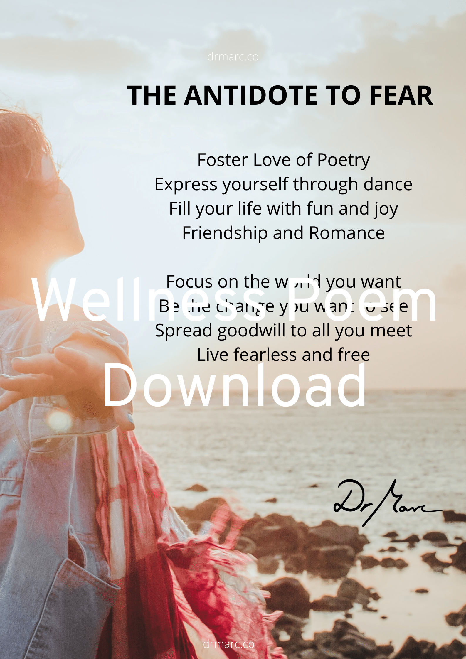 The Antidote To Fear Poem Poster Download — Dr Marc