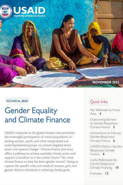 USAID: Gender Equality and Climate Finance Technical Brief — AlphaMundi ...