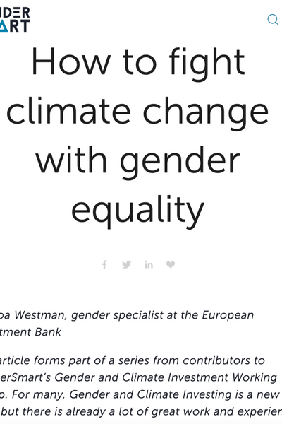 GenderSmart: How to fight climate change with gender equality ...
