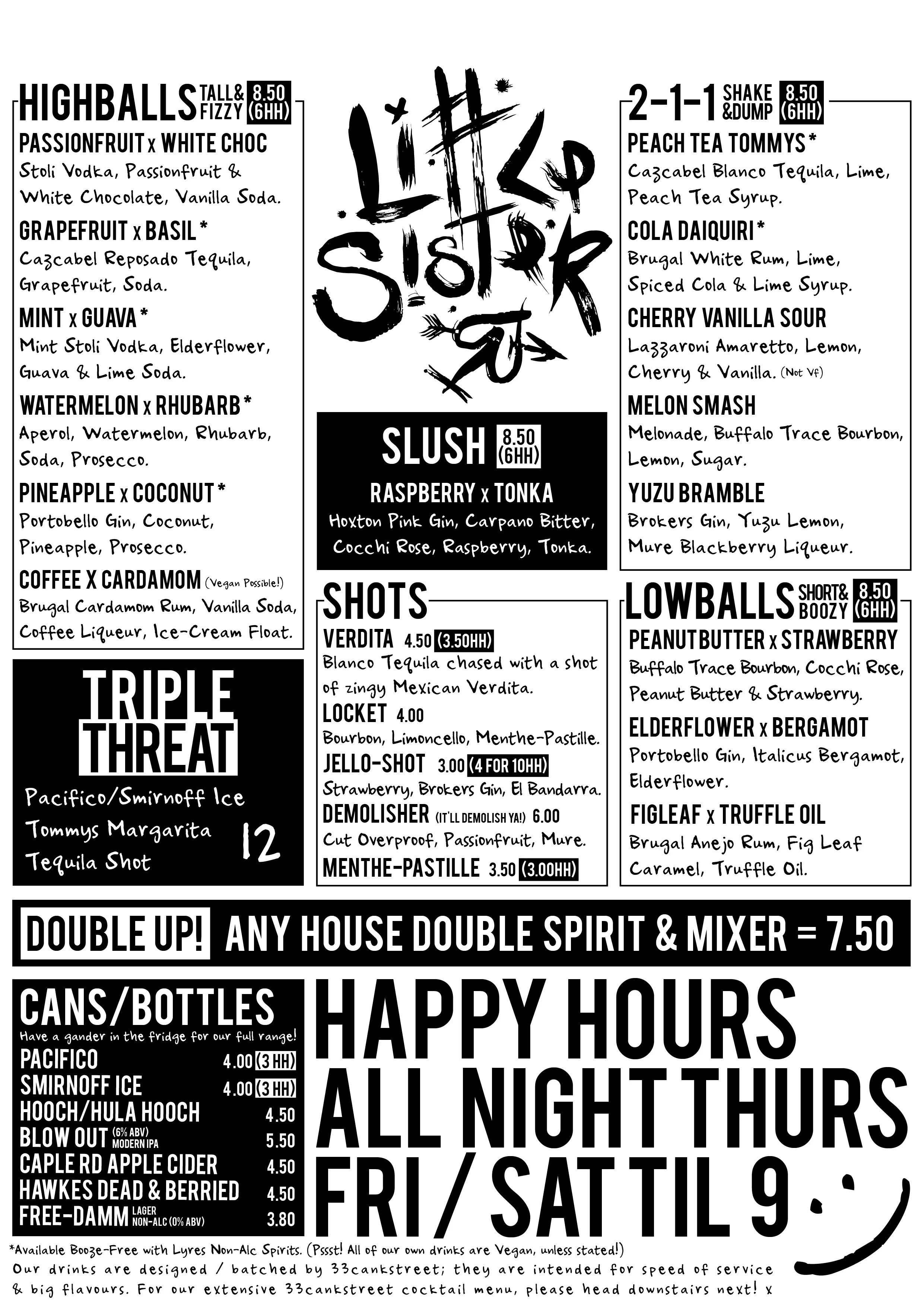 Menu — Little Sister