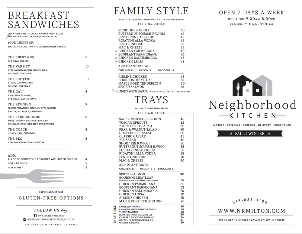 Menu — Neighborhood Kitchen