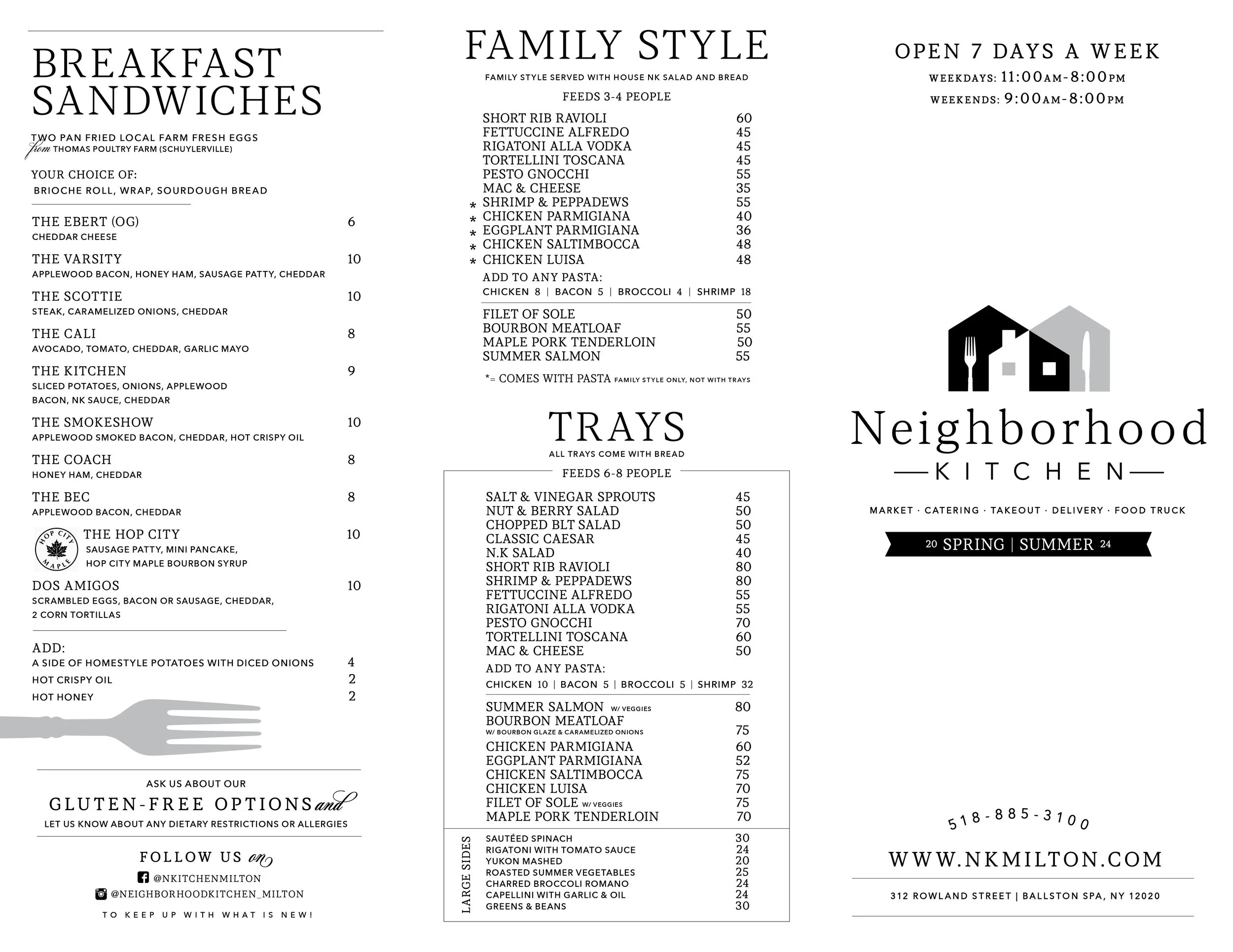 Menu — Neighborhood Kitchen