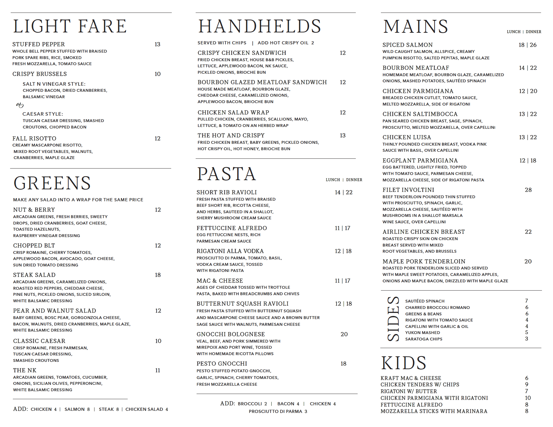 Menu — Neighborhood Kitchen