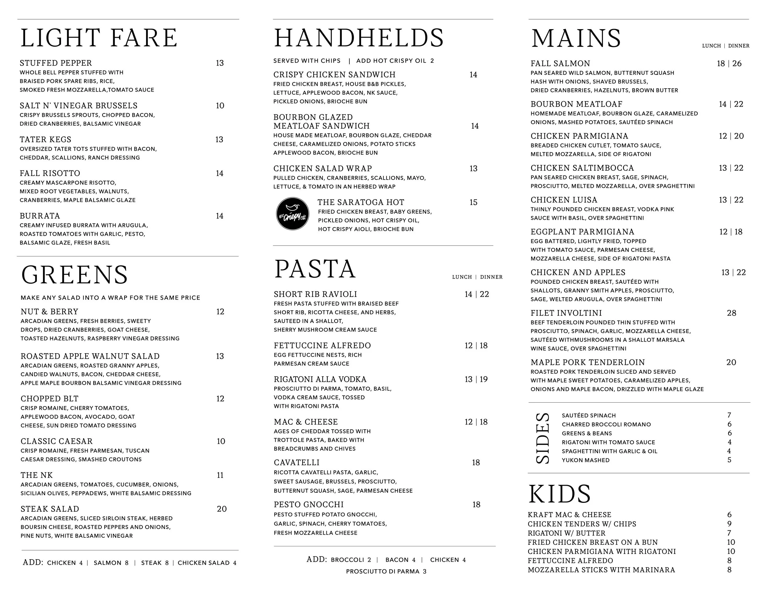 Menu — Neighborhood Kitchen