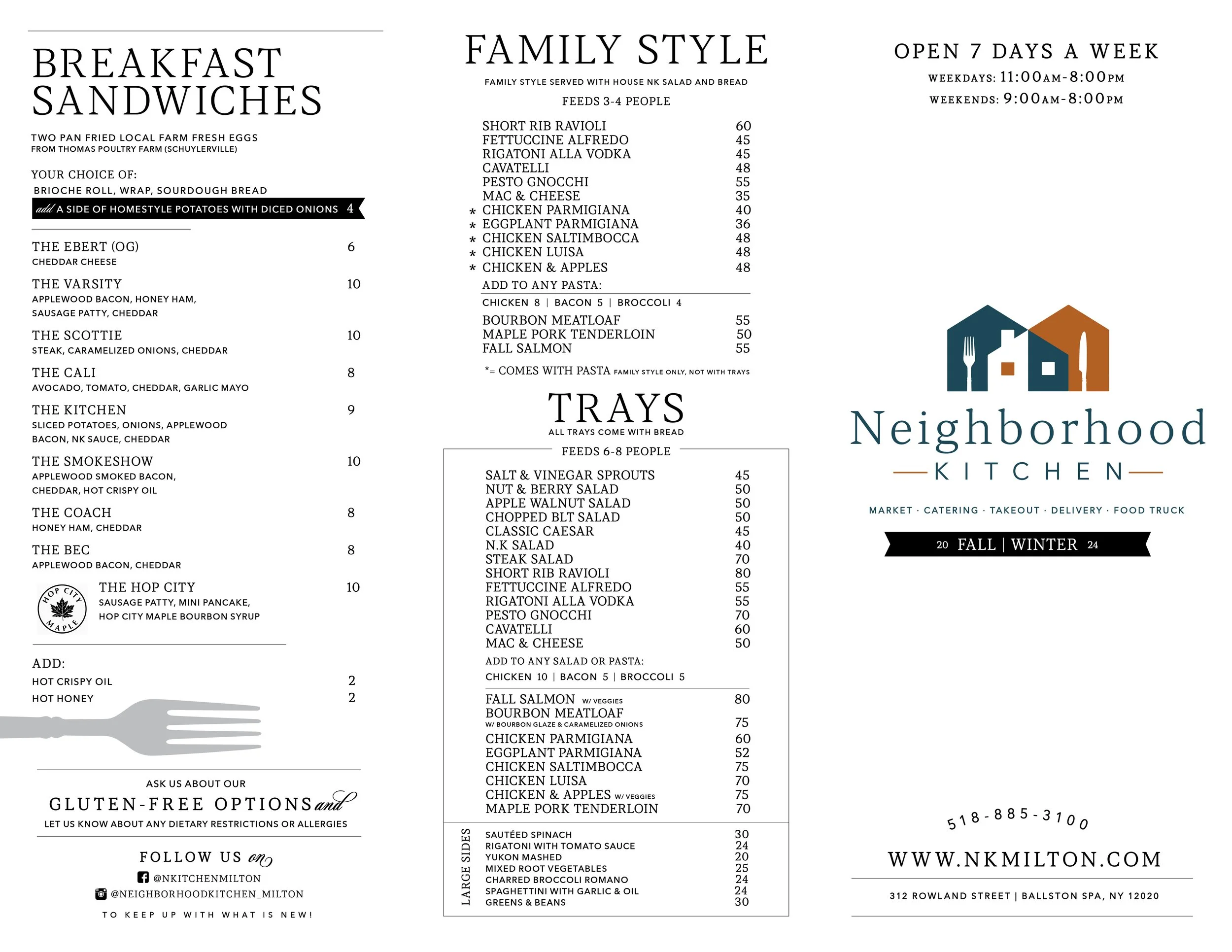 Menu — Neighborhood Kitchen