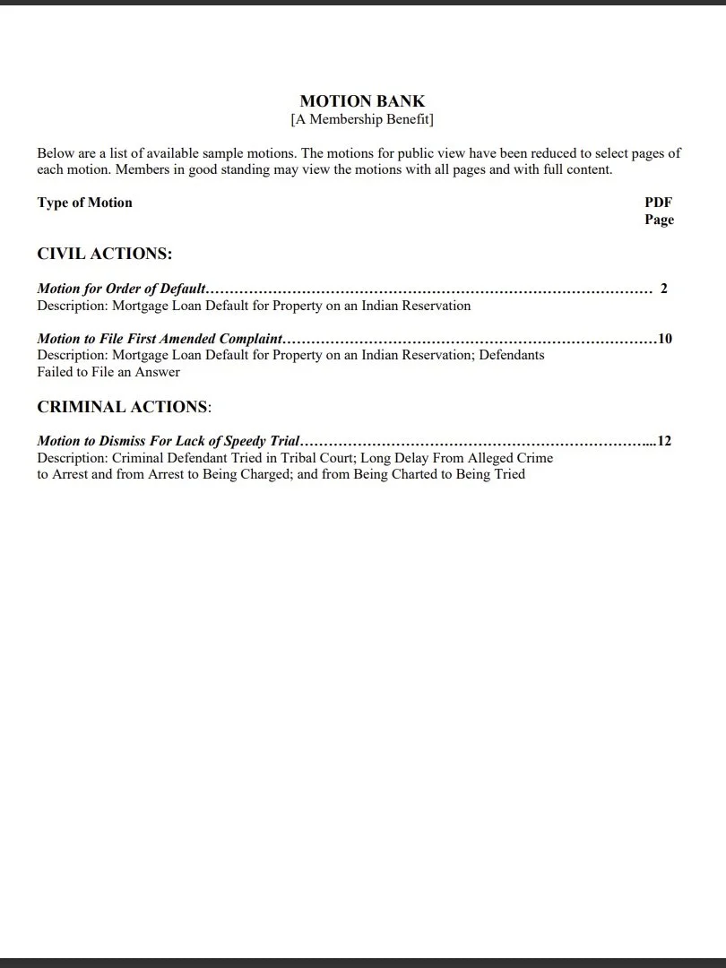 Sample Motions — TANBAR