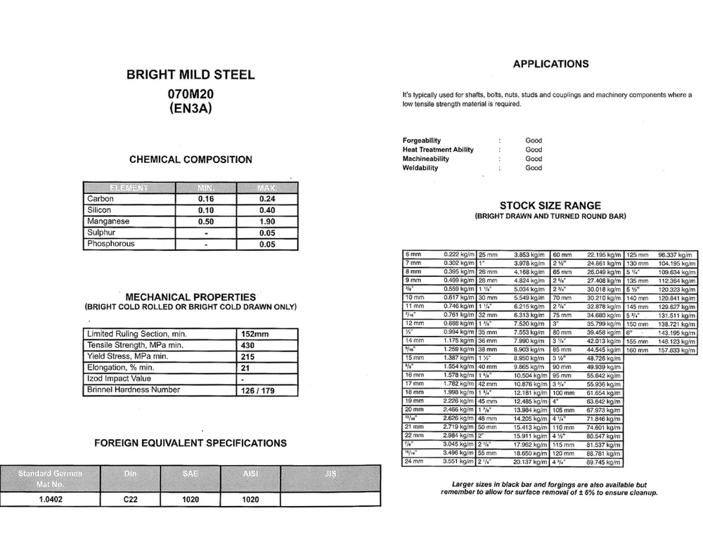 BRIGHT MILD STEEL — Buffalo City Steel East London