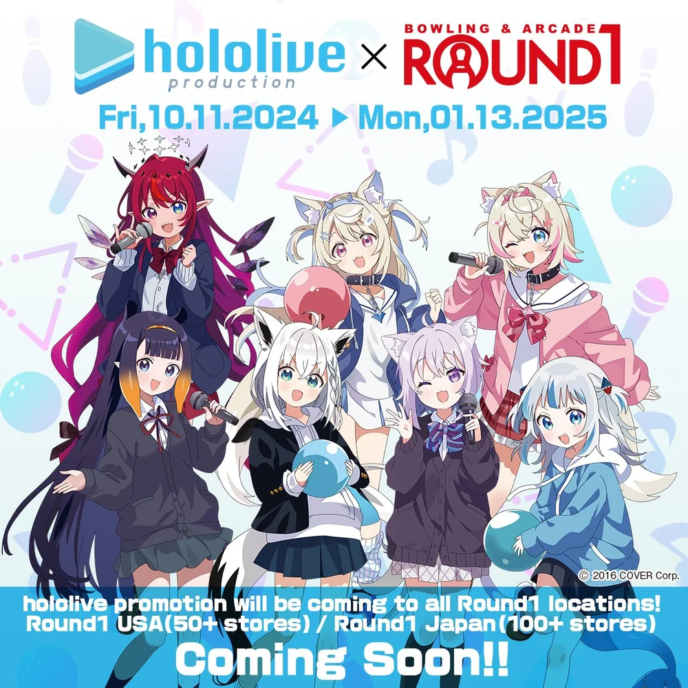 hololive production x Round1 Collab in the USA and Japan — hololive TODAY