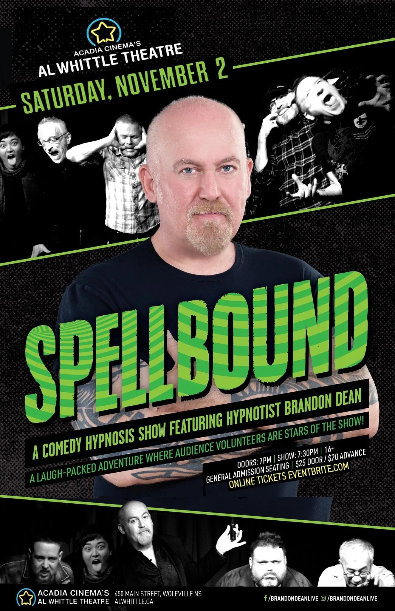 Spellbound: Comedy Hypnosis with Brandon Dean — 7:30pm — Al Whittle Theatre