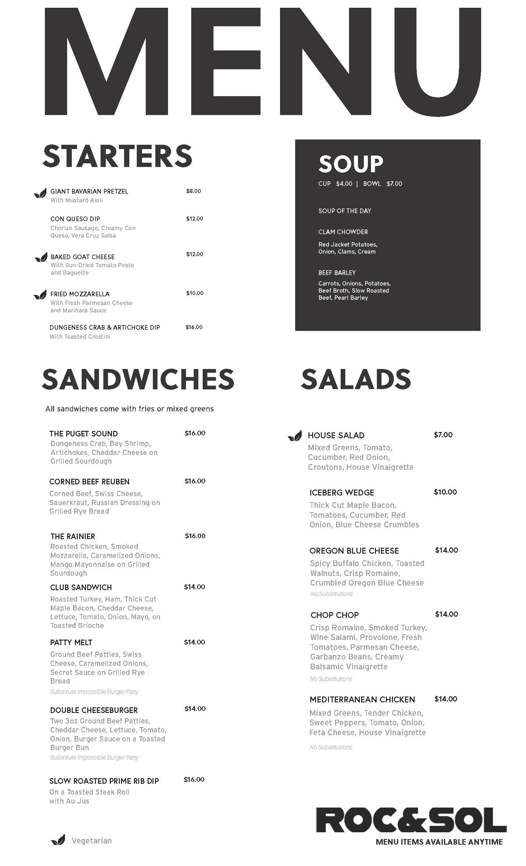 Main Menu — Roc & Sol