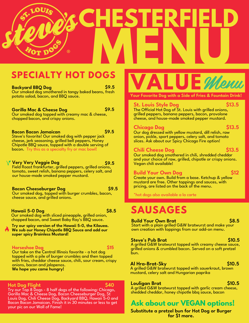 Chesterfield Menu — Steve's Hot Dogs - Home of the Official Hot Dog of ...