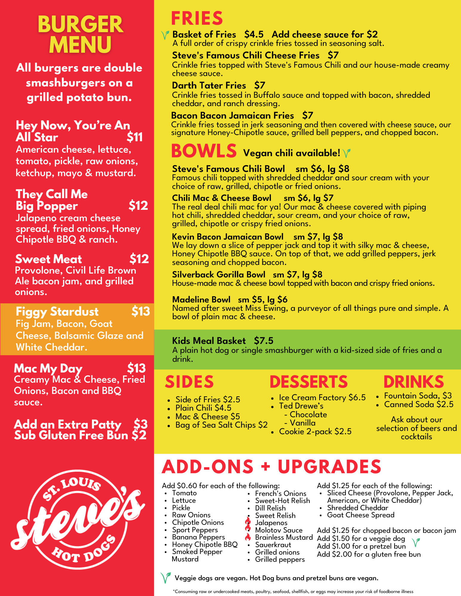 Menu — Steve's Hot Dogs - Home of the Official Hot Dog of St. Louis