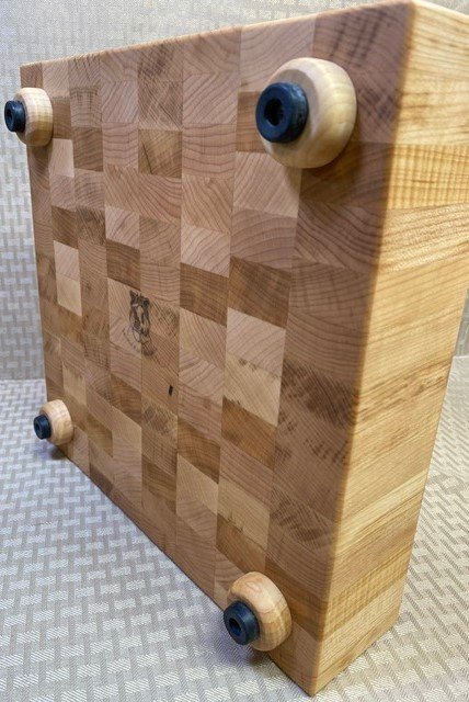 BLOCKY with Wooden Feet - Solid Cherry, Maple or Walnut — Speckled ...