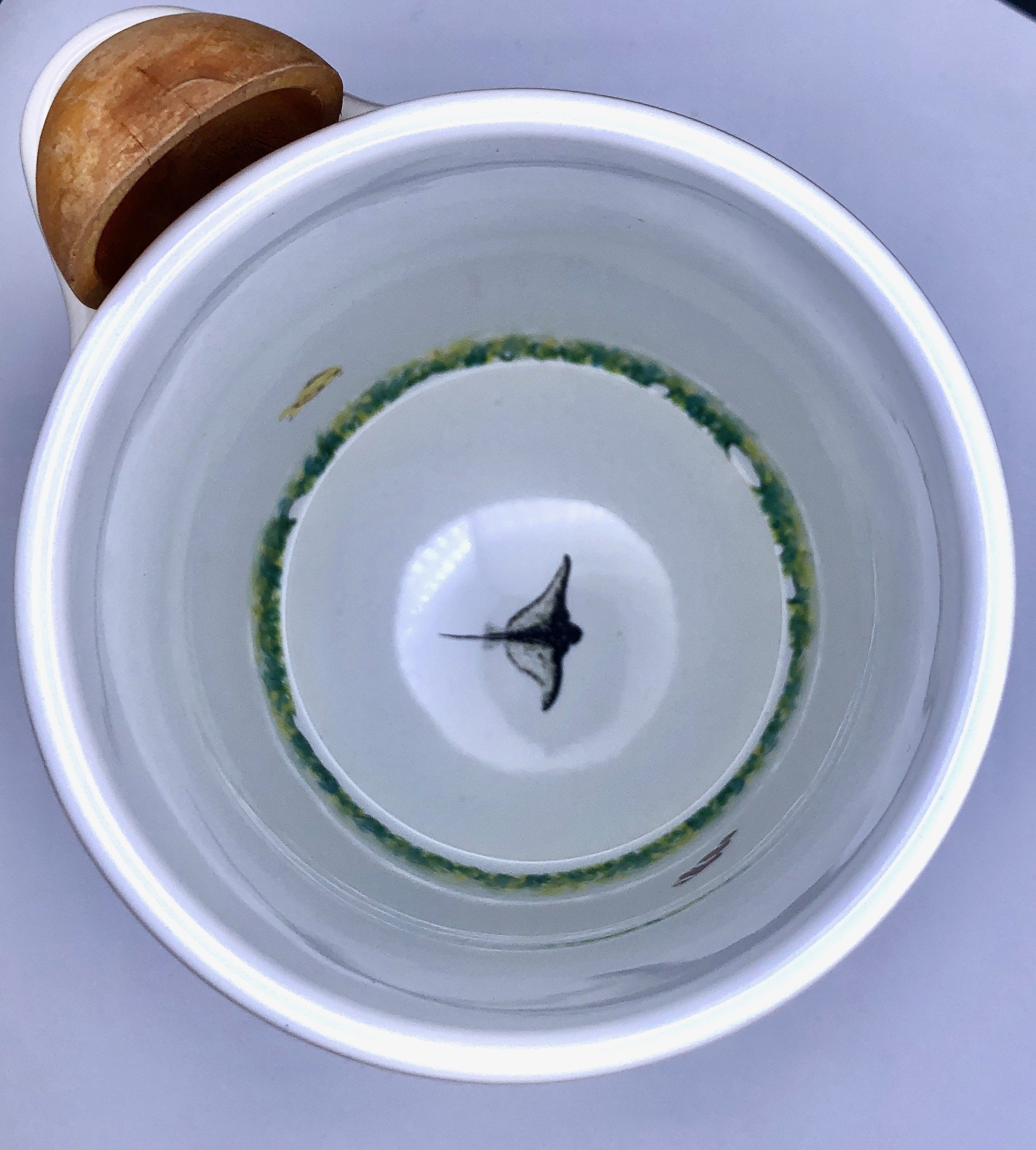 Upcycled blue mug with turtle — The Jolly Upcycler