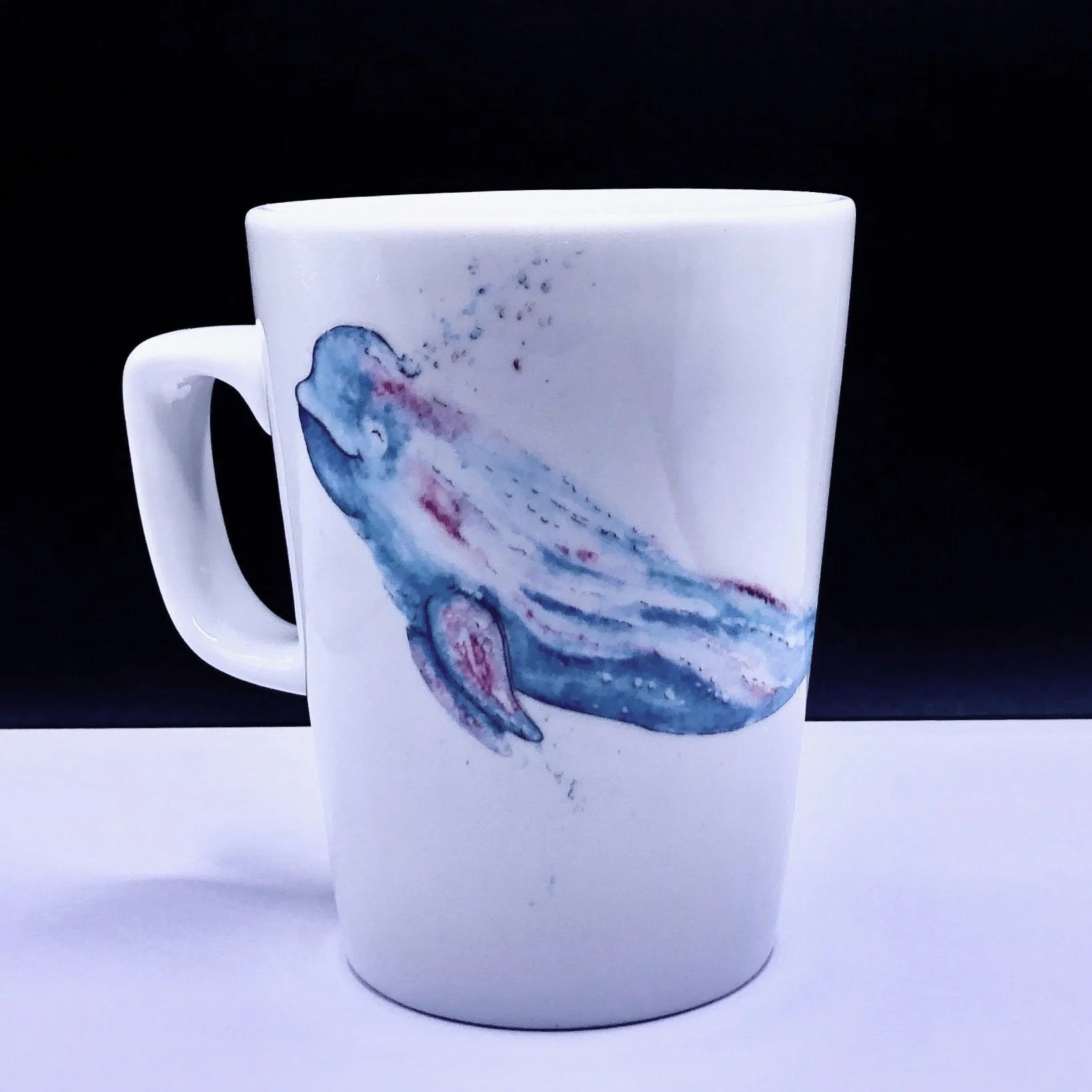 Upcycled mug with a beluga whale — The Jolly Upcycler
