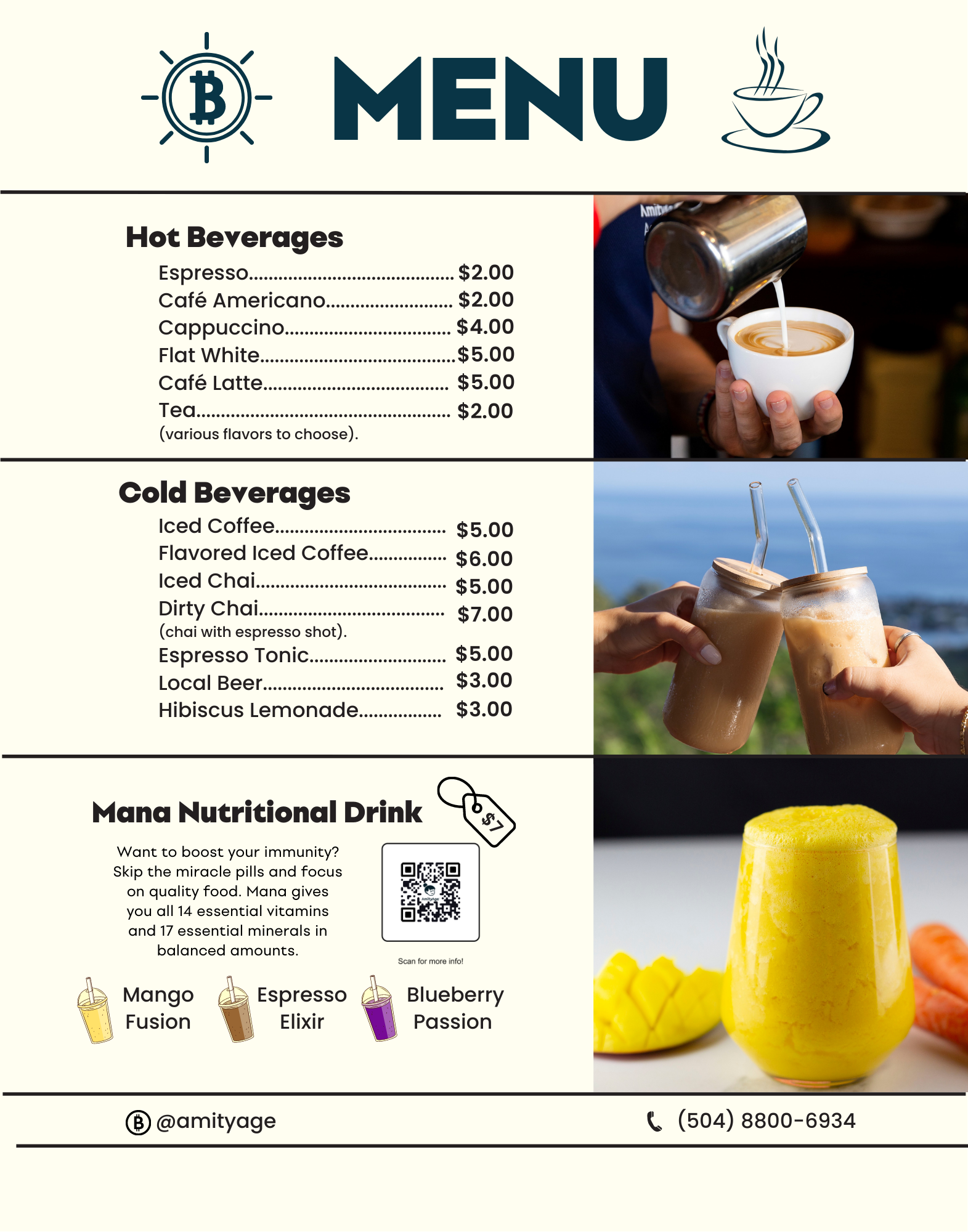 Bitcoin Cafe Menu — AmityAge Academy