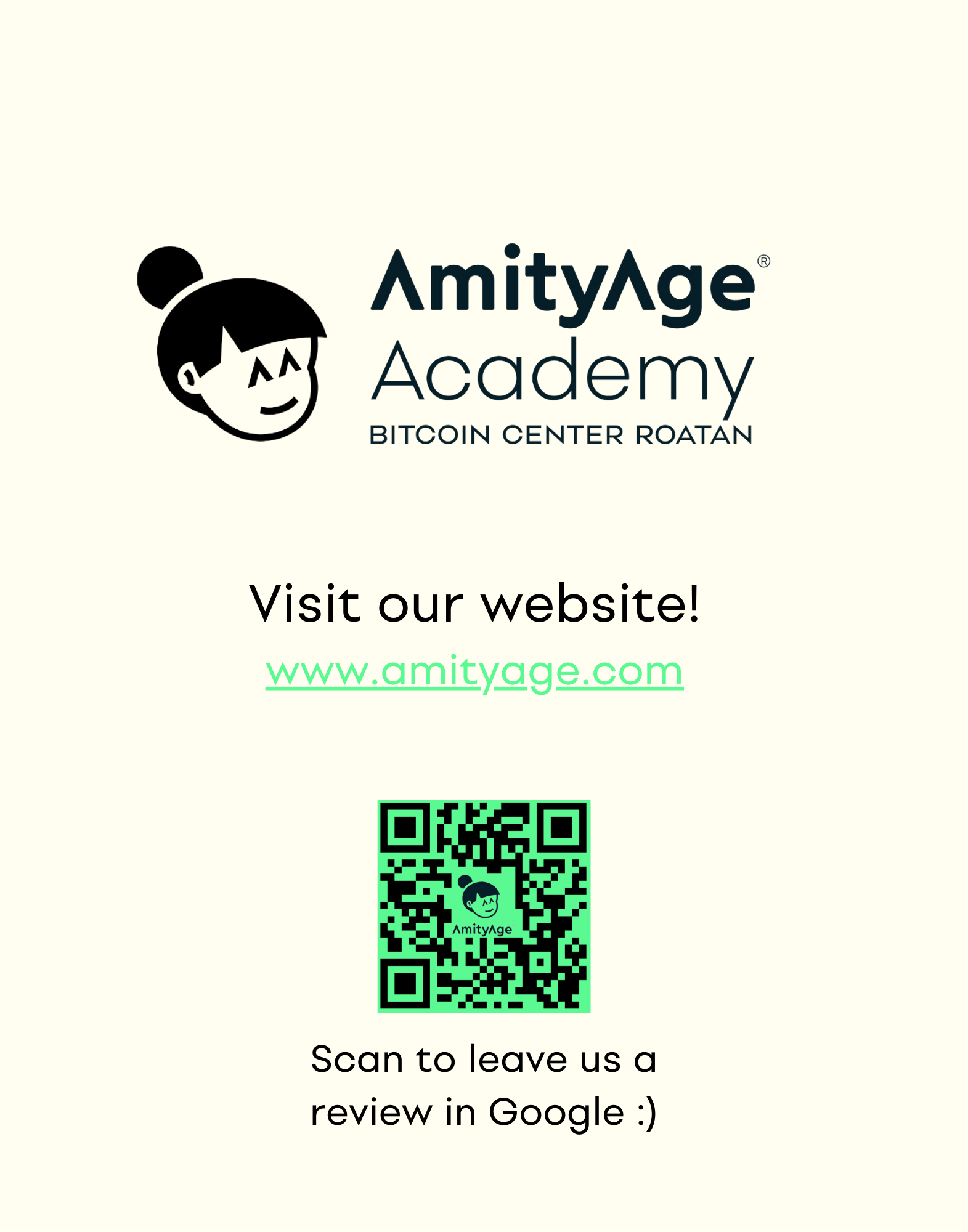 Bitcoin Cafe Menu — AmityAge Academy