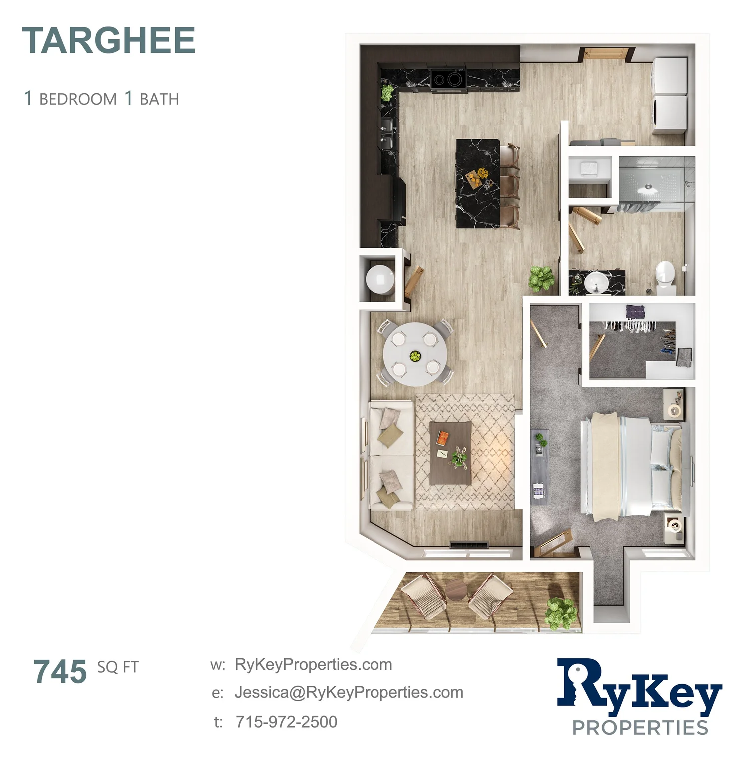 One Bedroom — Azure | Upscale Apartments | Eau Claire